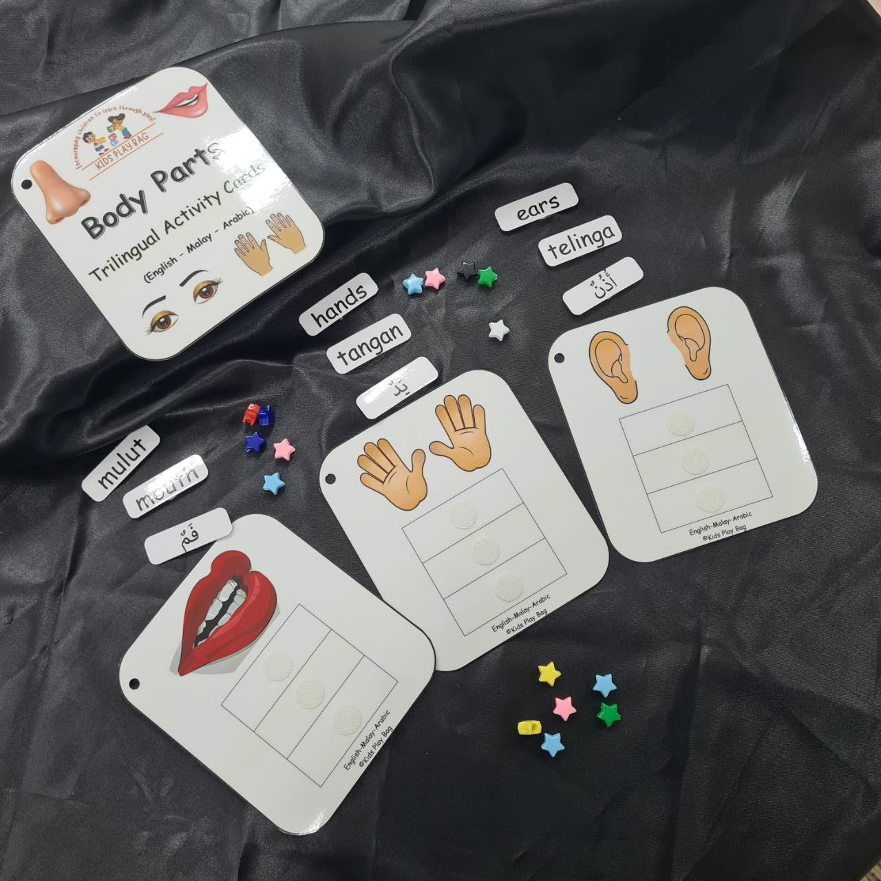 Trilingual Activity Cards - Body Parts – Kids Play Bag